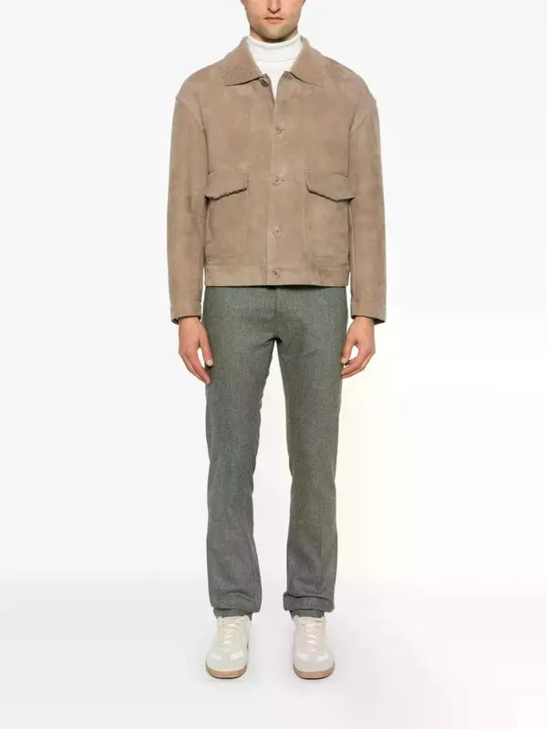 Jacob Cohen Bard Trousers Virgin Wool Flannel - Grey