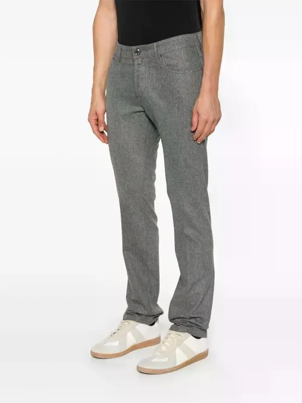 Jacob Cohen Bard Trousers Virgin Wool Flannel - Grey