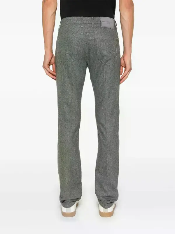 Jacob Cohen Bard Trousers Virgin Wool Flannel - Grey