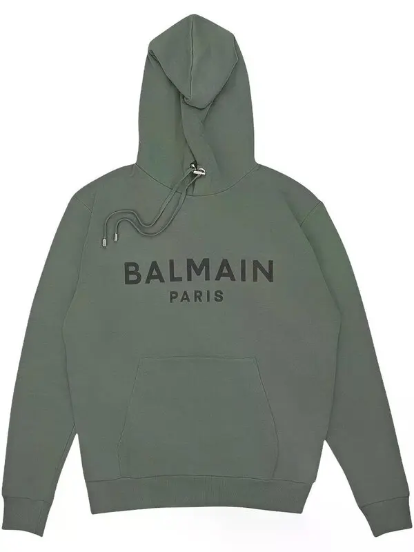 Balmain Printed Hoodie - Green