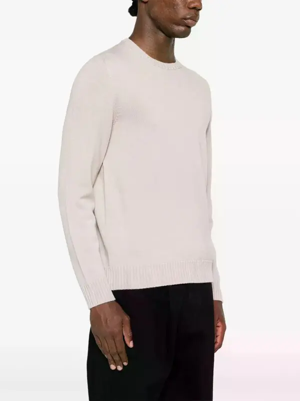 DRUMOHR Merino Wool Crew Neck Sweater - Neutrals