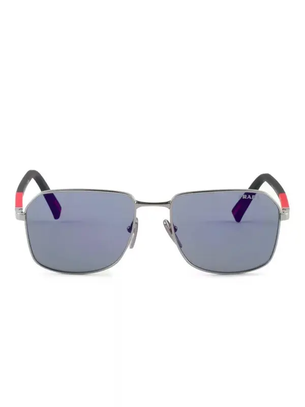 Prada Linea Rossa Square Frame Sunglasses - Silver