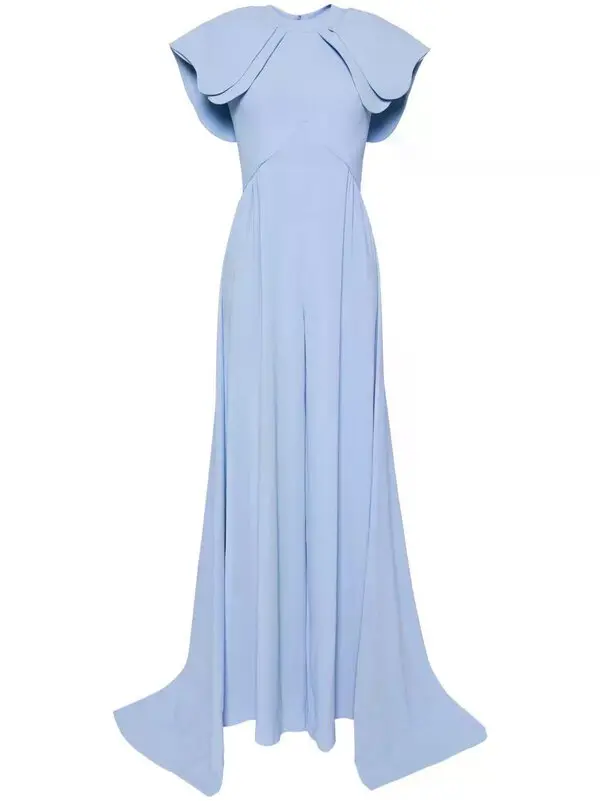 SAIID KOBEISY Crepe Jumpsuit With Overskirt - Blue