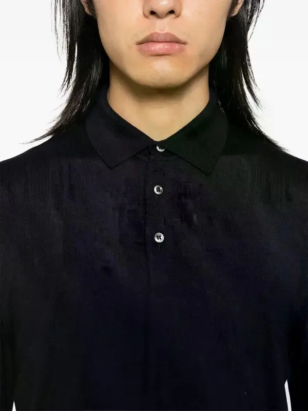 Fedeli Virgin-wool Polo Shirt - Blue