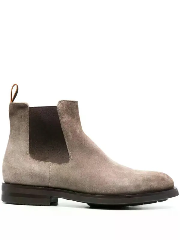 Santoni Round-toe Suede Ankle Boots