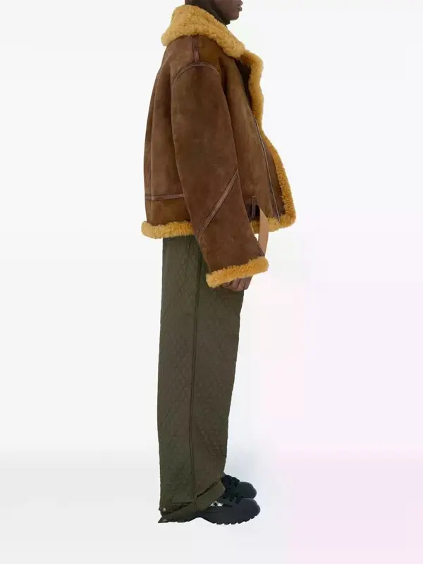 Burberry Shearling-trim Leather Jacket