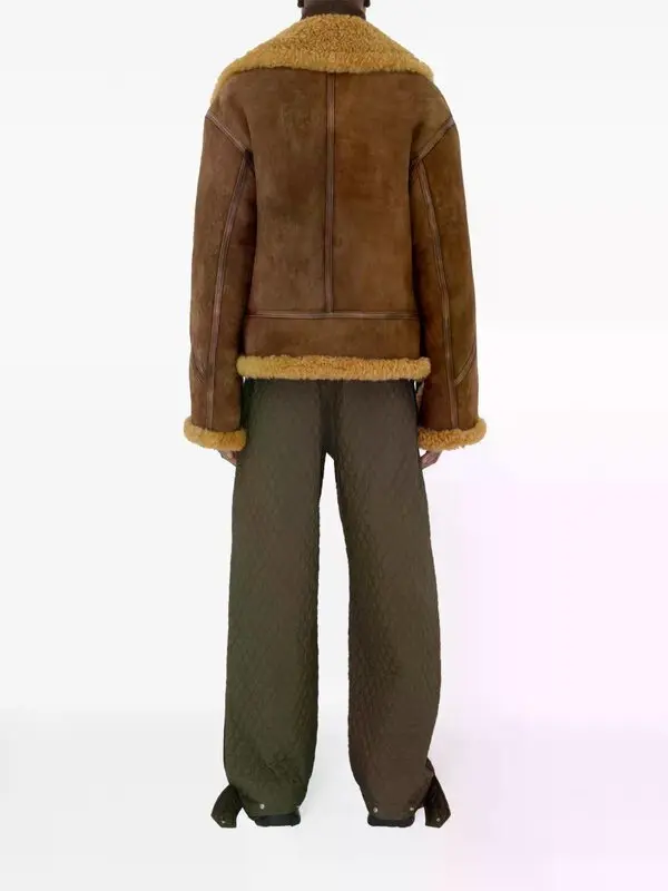 Burberry Shearling-trim Leather Jacket