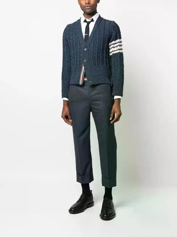 Thom Browne Rwb-band Cropped Trousers