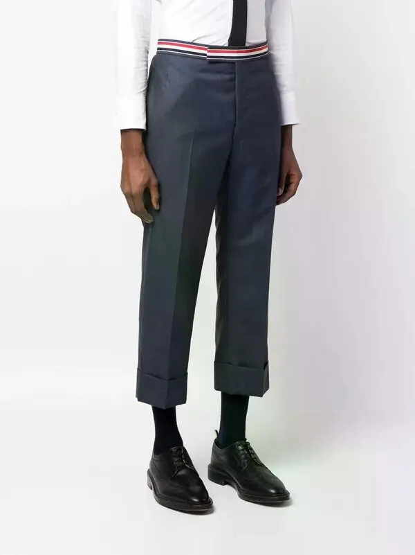 Thom Browne Rwb-band Cropped Trousers