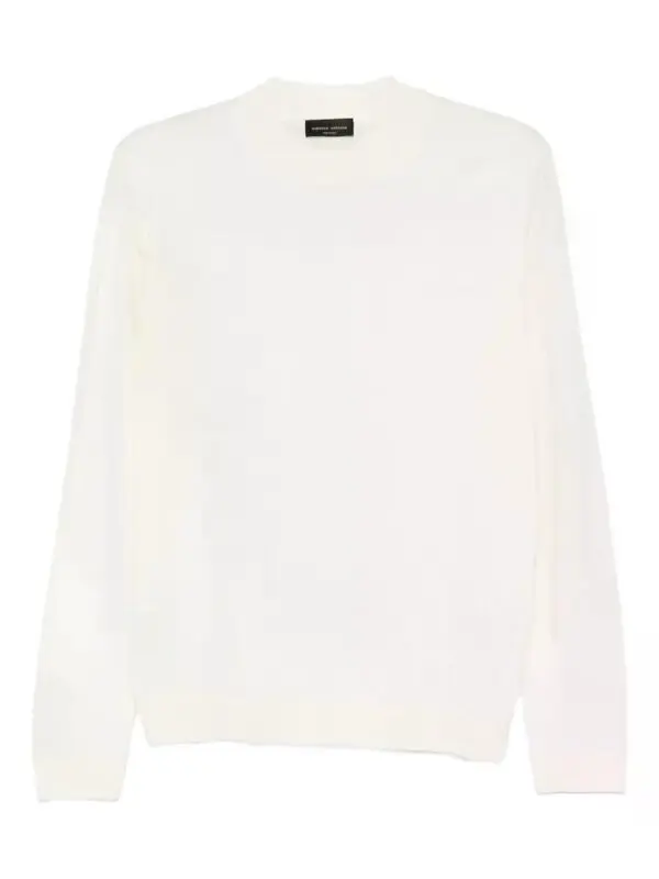 ROBERTO COLLINA Fine-knit Merino Wool Sweater - Neutrals