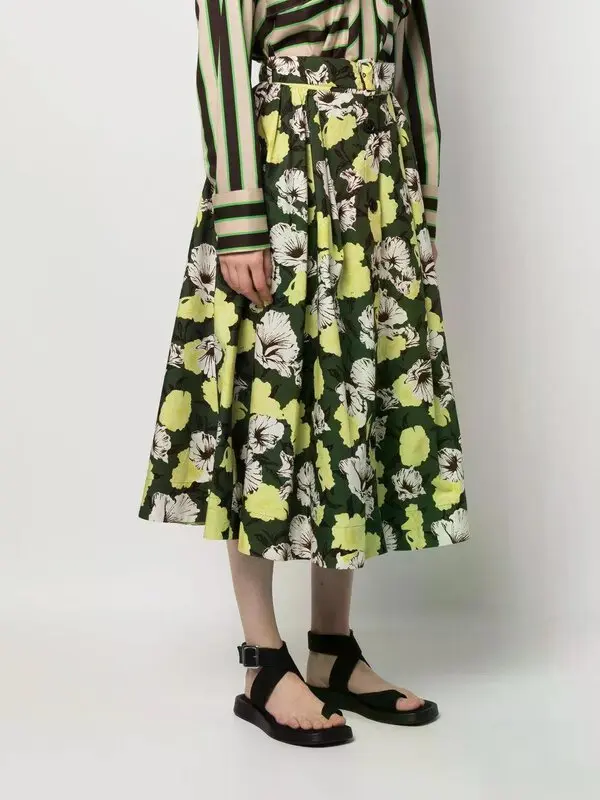 MSGM Hibiscus Camouflage-print Skirt