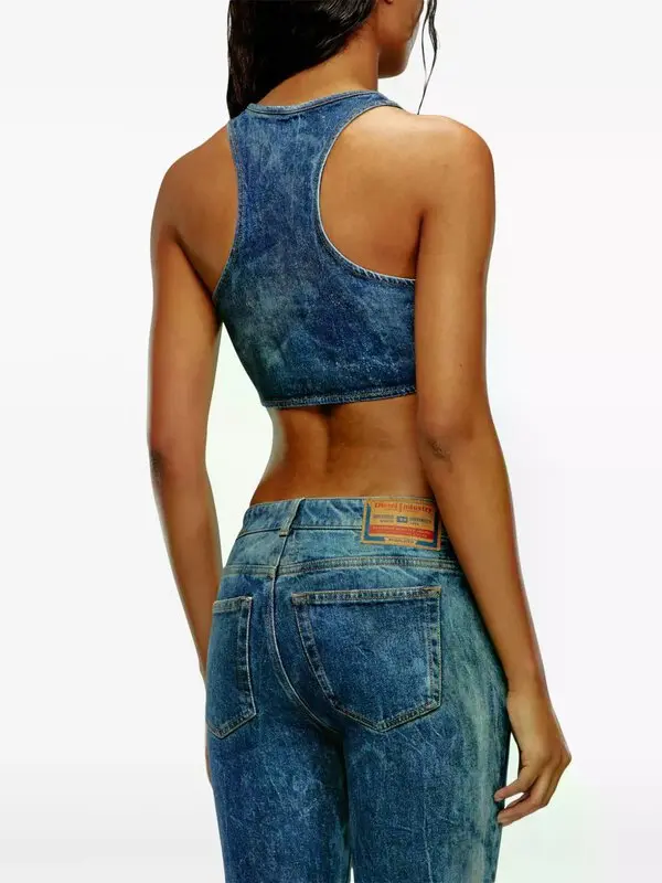 DIESEL® Crystal-embellished Denim Top