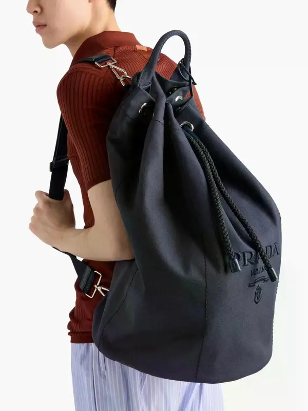 Prada Canvas Drawstring Duffle Bag - Blue