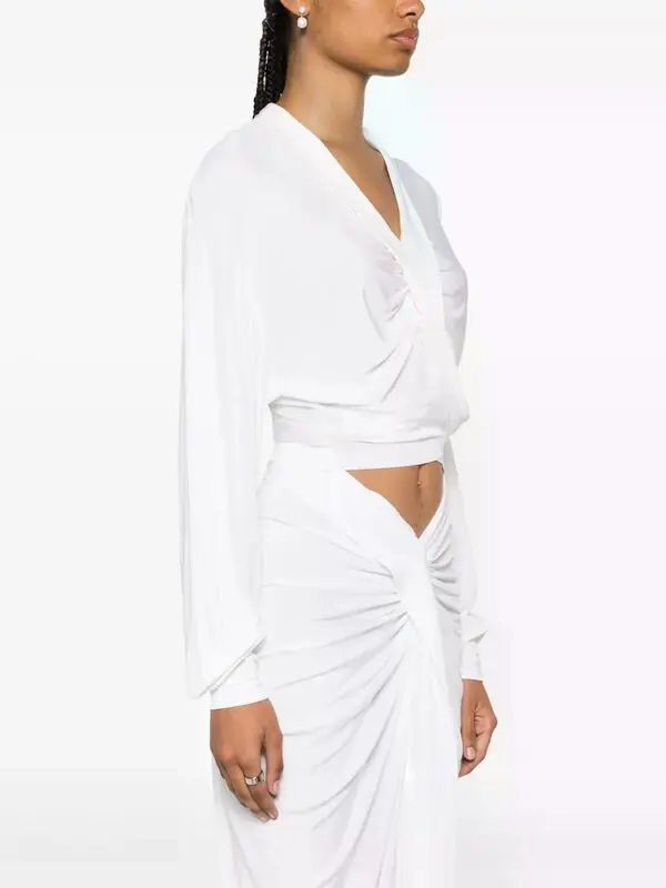 Christopher Esber Carved Crossover-detailing Cropped Blouse