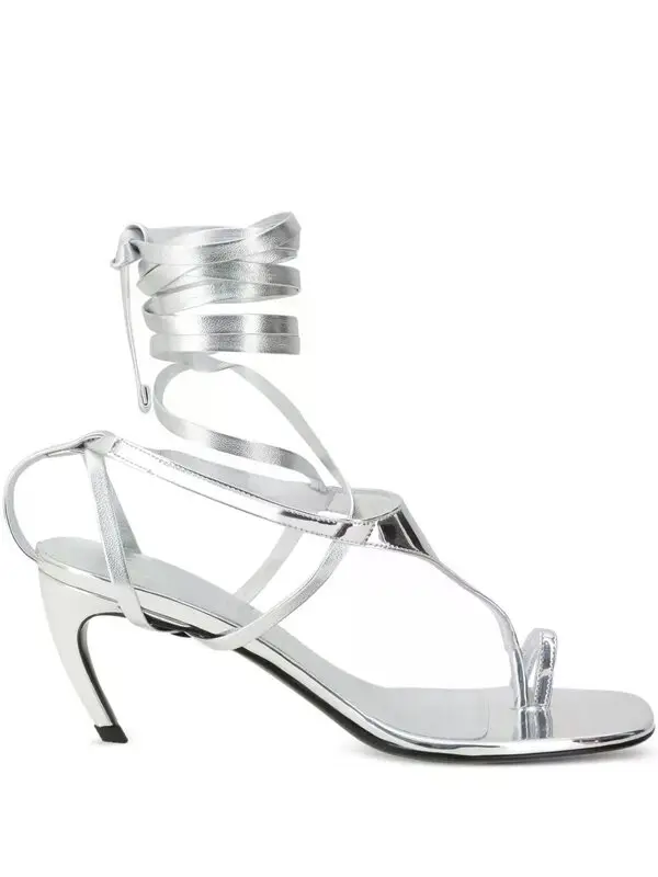 Attico 65mm Sculptural-heel Sandals - Silver