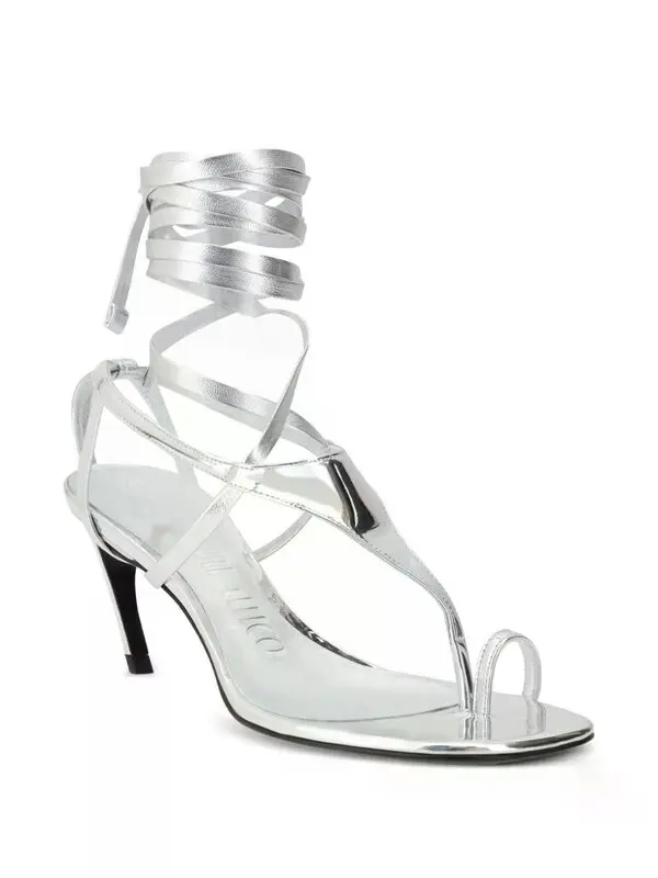 Attico 65mm Sculptural-heel Sandals - Silver