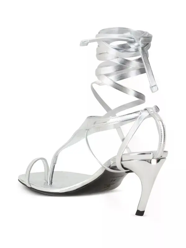 Attico 65mm Sculptural-heel Sandals - Silver
