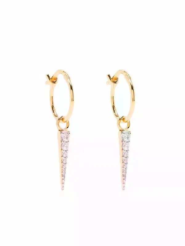MISSOMA Crystal Pavé Mini Spike Charm Hoop Earrings - Gold