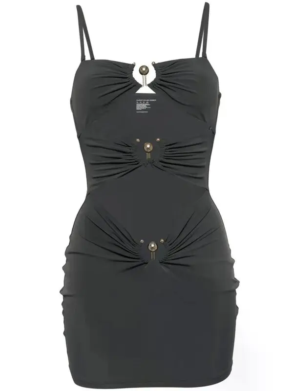Christopher Esber Pierced Orbit Mini Dress - Grey