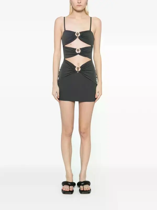 Christopher Esber Pierced Orbit Mini Dress - Grey