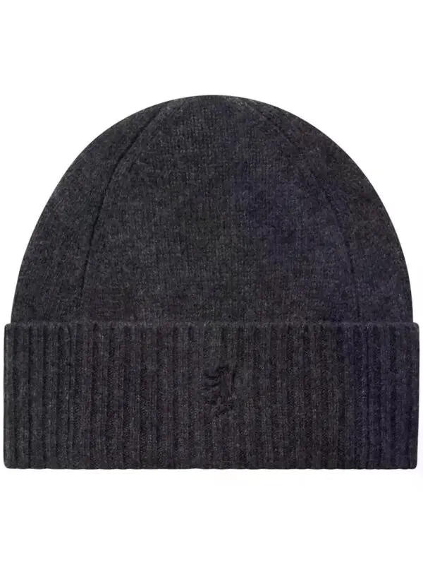 Pringle Of Scotland Ribbed-edge Cashmere Beanie - Grey