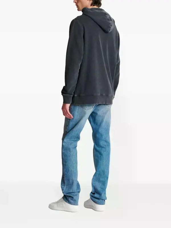 Balmain Logo Embroidered Hoodie - Grey