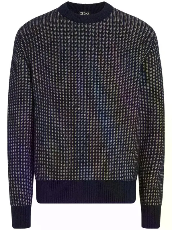 Zegna Two-tone Cashmere-silk Blend Jumper