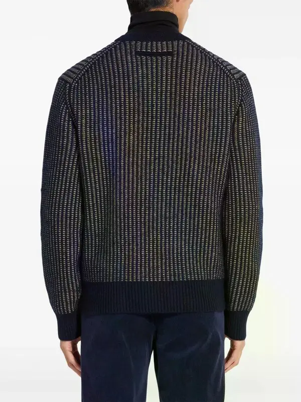 Zegna Two-tone Cashmere-silk Blend Jumper