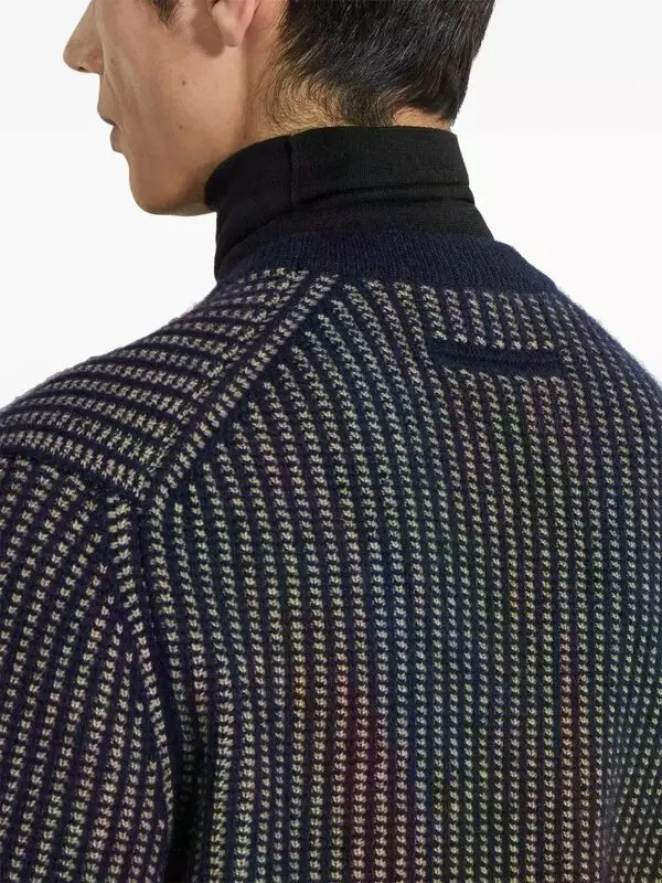 Zegna Two-tone Cashmere-silk Blend Jumper