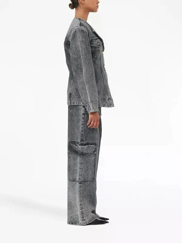 GANNI Mid-rise Wide-leg Cargo Jeans