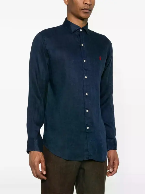 Polo Ralph Lauren Long Sleeve Linen Shirt - Blue