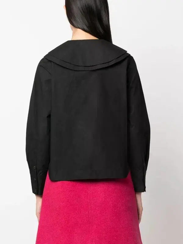 GANNI Layered Bib-collar Cotton Shirt