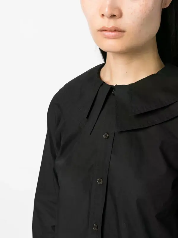 GANNI Layered Bib-collar Cotton Shirt