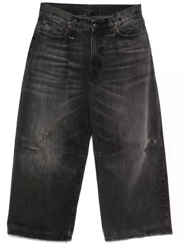R13 Cropped Wide-leg Jeans With Pleat Detailing