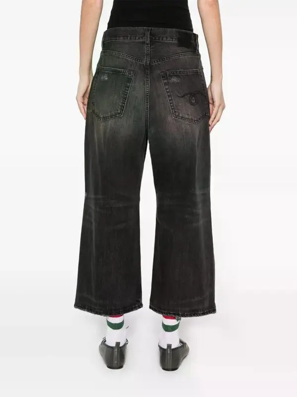 R13 Cropped Wide-leg Jeans With Pleat Detailing