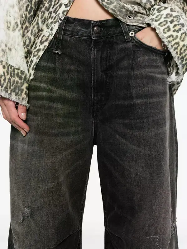 R13 Cropped Wide-leg Jeans With Pleat Detailing