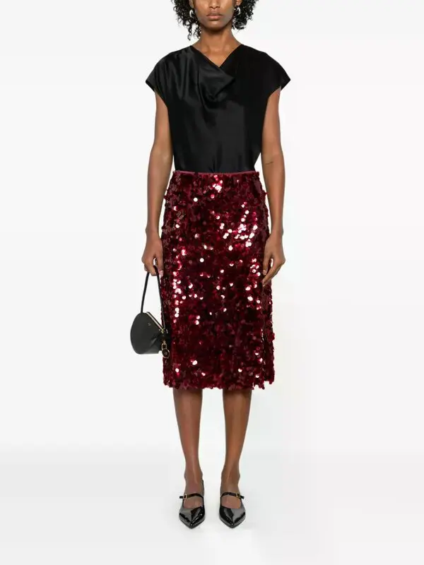 Vince Paillette Bias Midi Skirt