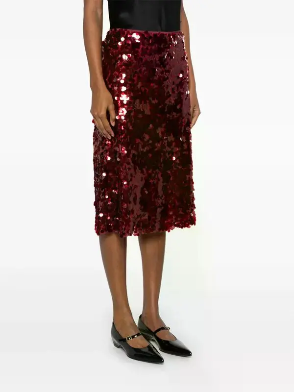 Vince Paillette Bias Midi Skirt