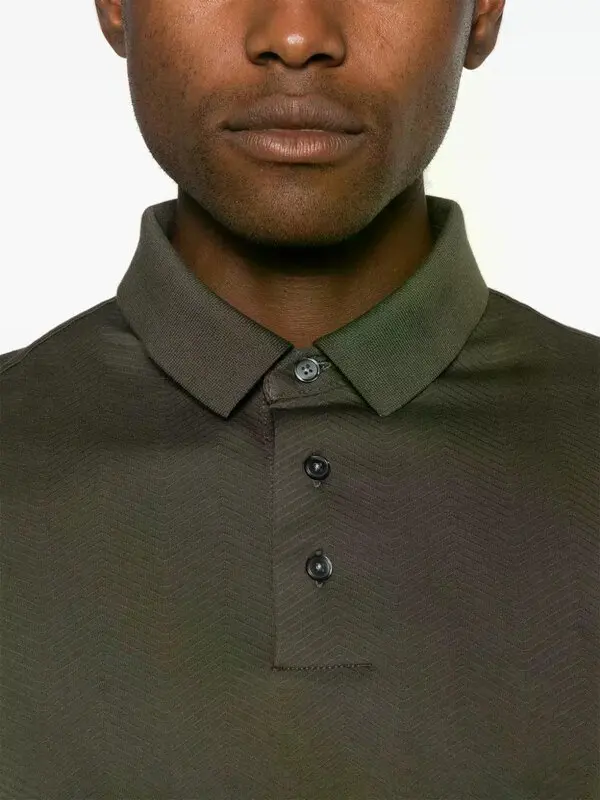 Emporio Armani Patterned-jacquard Polo Shirt