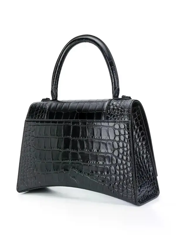 Balenciaga Hourglass Crocodile-embossed Top-handle Bag