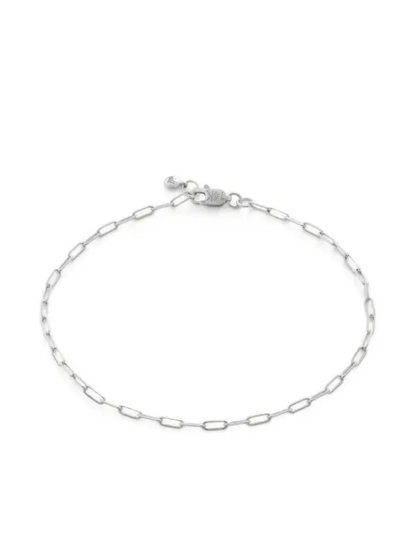 Monica Vinader 14k White Gold Paperclip Bracelet - Silver