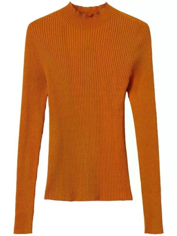 TWINSET Ribbed Knit Turtleneck Sweater