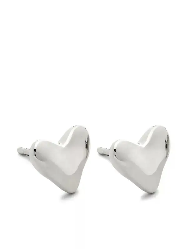 Monica Vinader Heart Stud Earrings - Silver