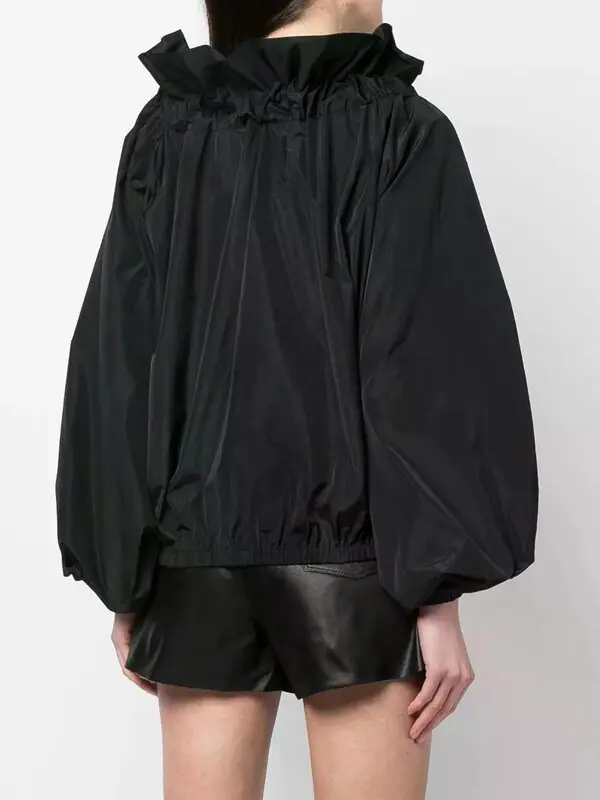 PATOU Drawstring-collar Organic-cotton Blouse - Black