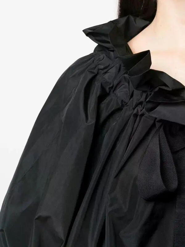 PATOU Drawstring-collar Organic-cotton Blouse - Black