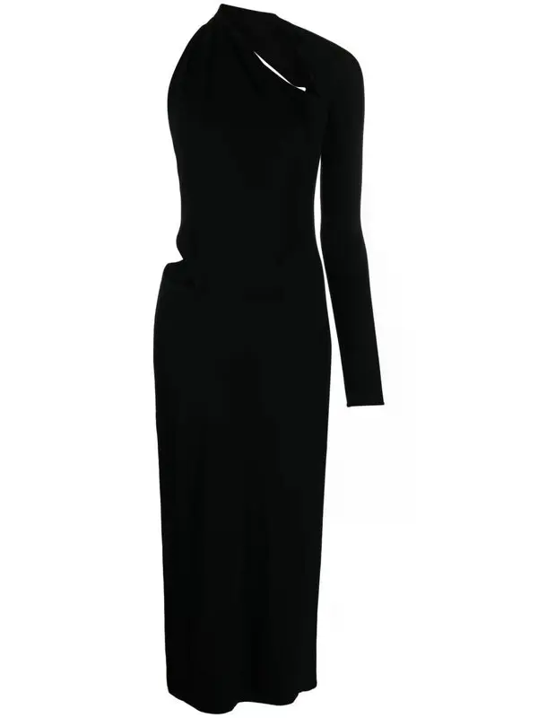 Versace One-shoulder Cut-out Midi Dress