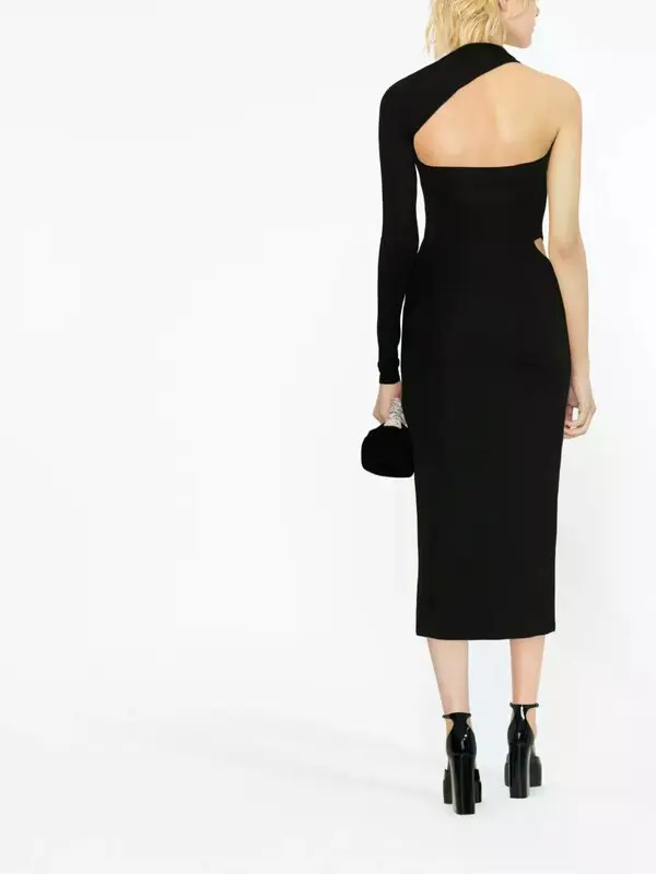 Versace One-shoulder Cut-out Midi Dress