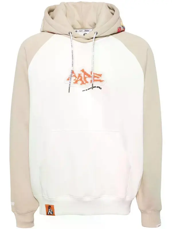 AAPE BY *A BATHING APE Logo-patch Hoodie - Neutrals