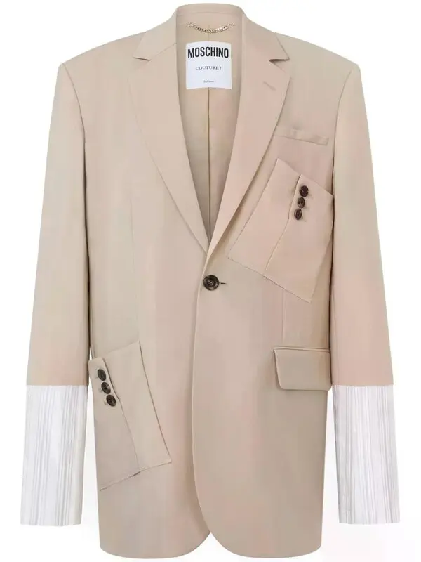 Moschino Virgin Wool Blazer - Neutrals