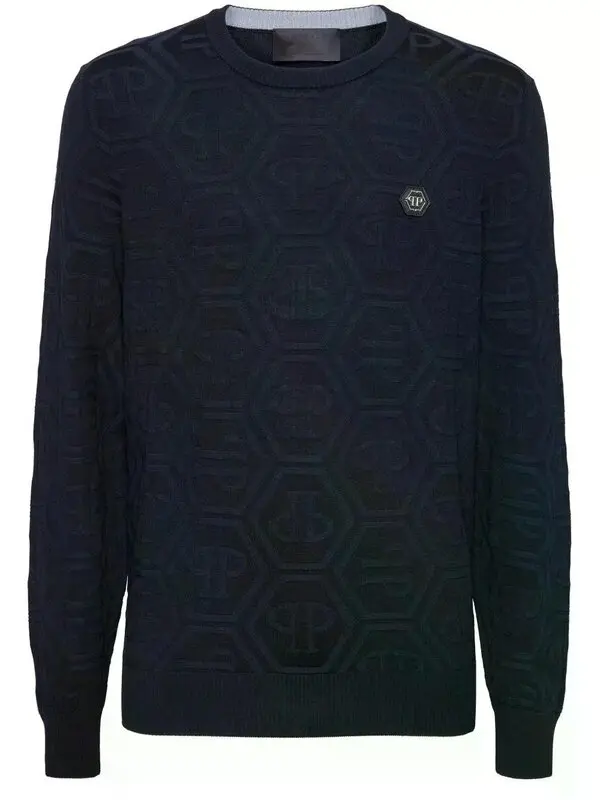Philipp Plein Monogram Jacquard Crewneck Sweater